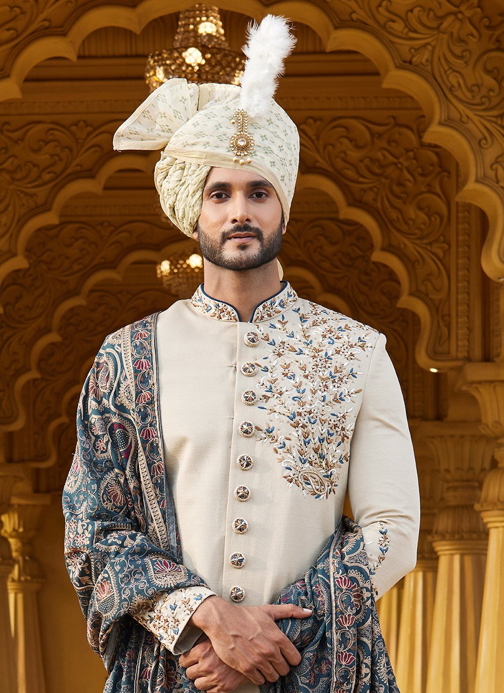 Cream Color Sherwani