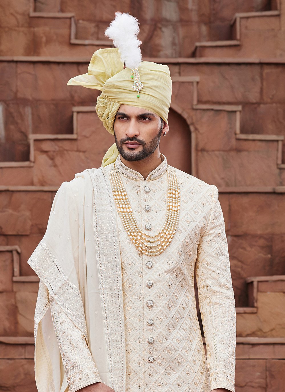 Gold Thread Work Wedding Sherwani