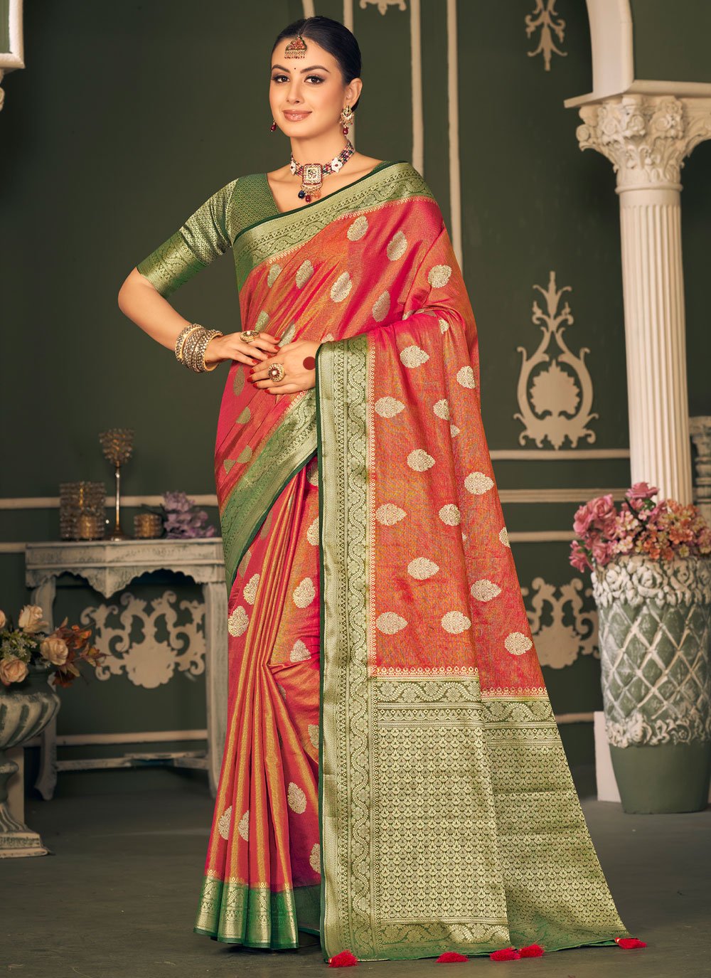 Orange Color Classic Saree