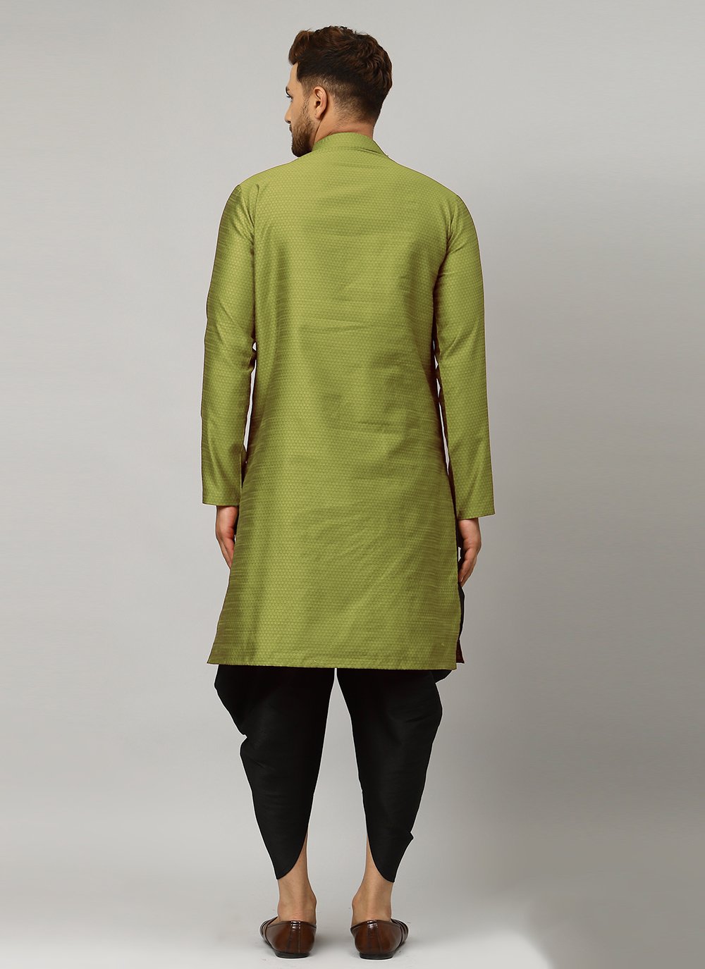 Green Embroidered Angrakha