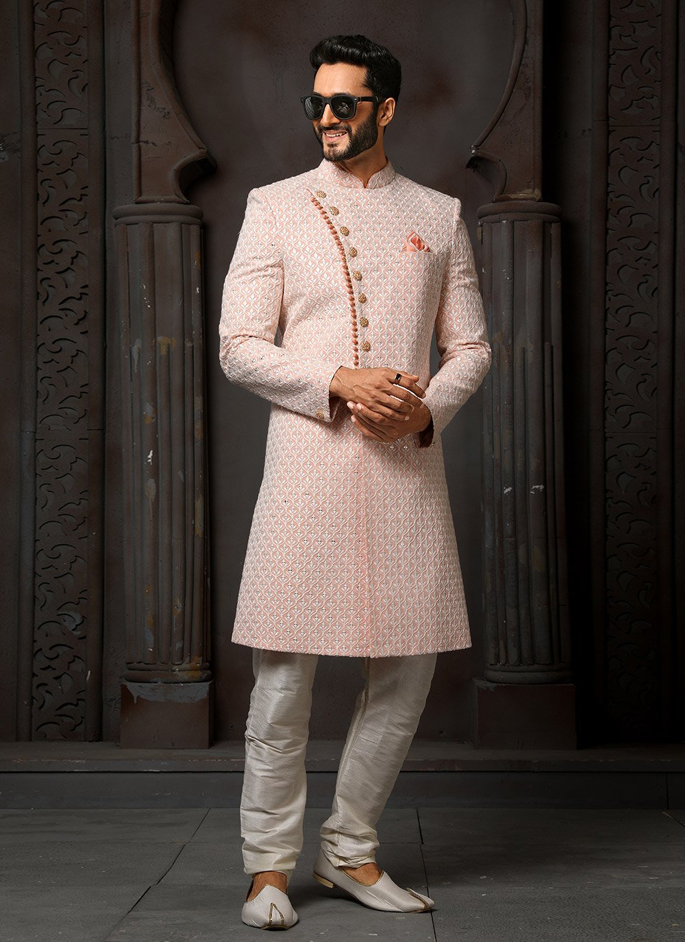 Peach Color Sherwani