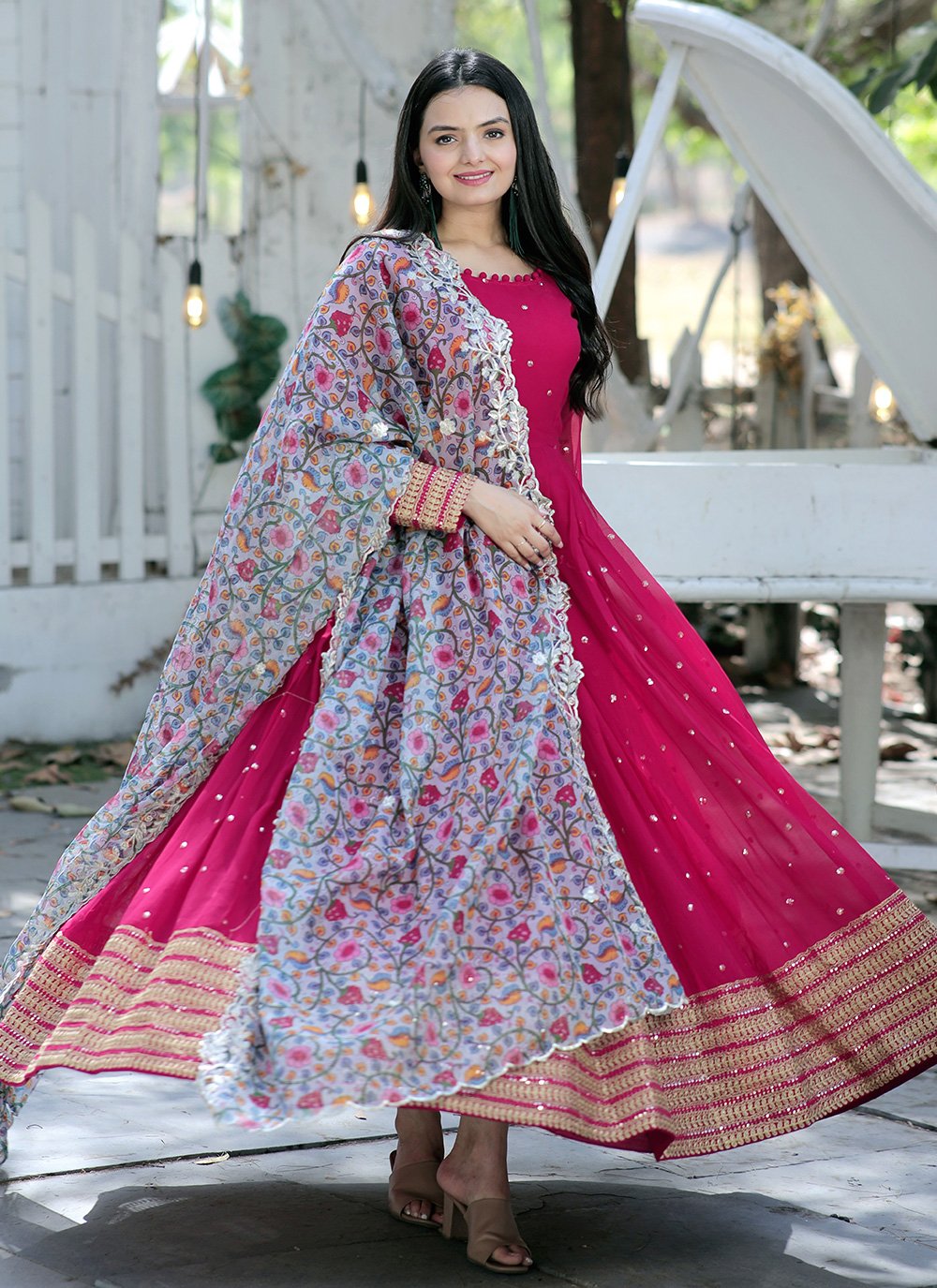 Rani Georgette Ceremonial Floor Length Gown