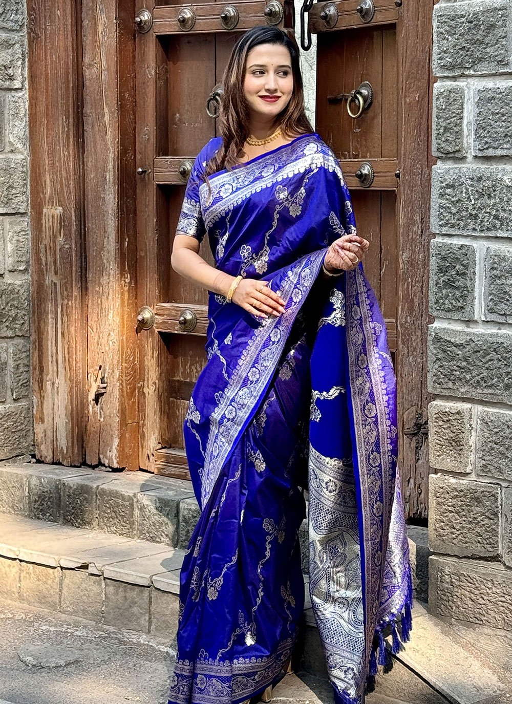 Blue Ceremonial Classic Saree