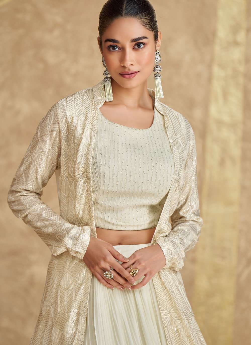Magnetic Georgette Plain Readymade Lehenga Choli