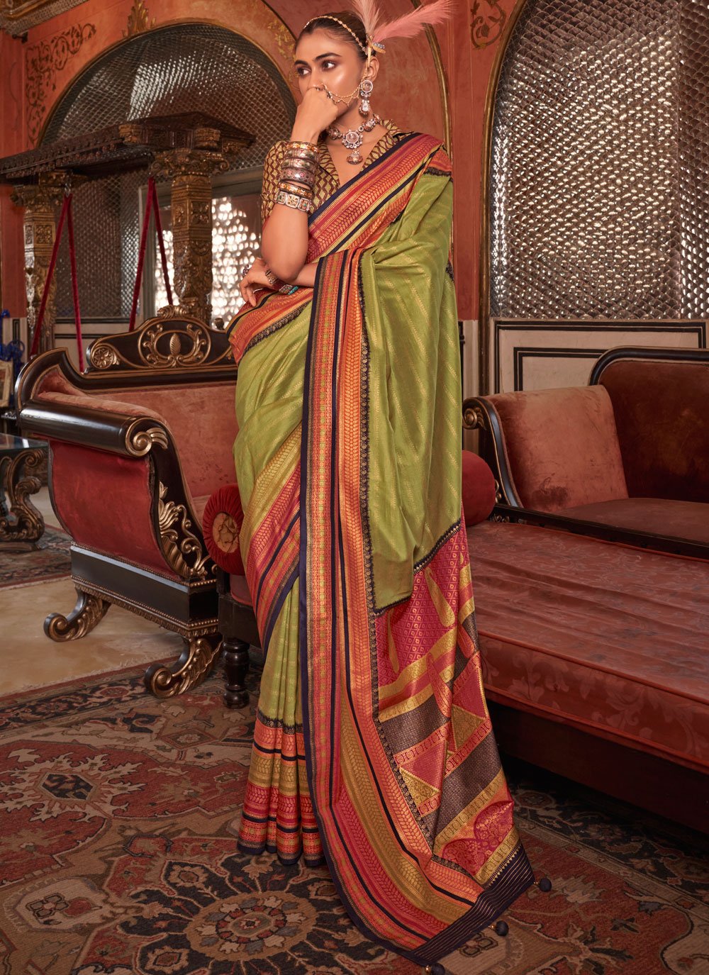 Modest Weaving Ceremonial Designer Saree