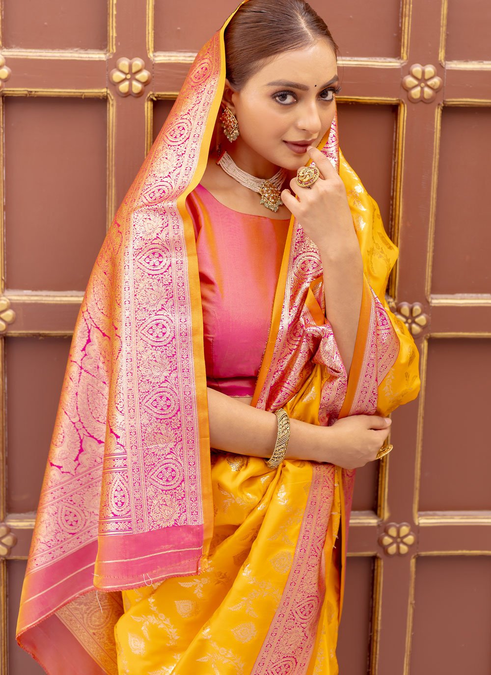 Yellow Party Traditional Saree