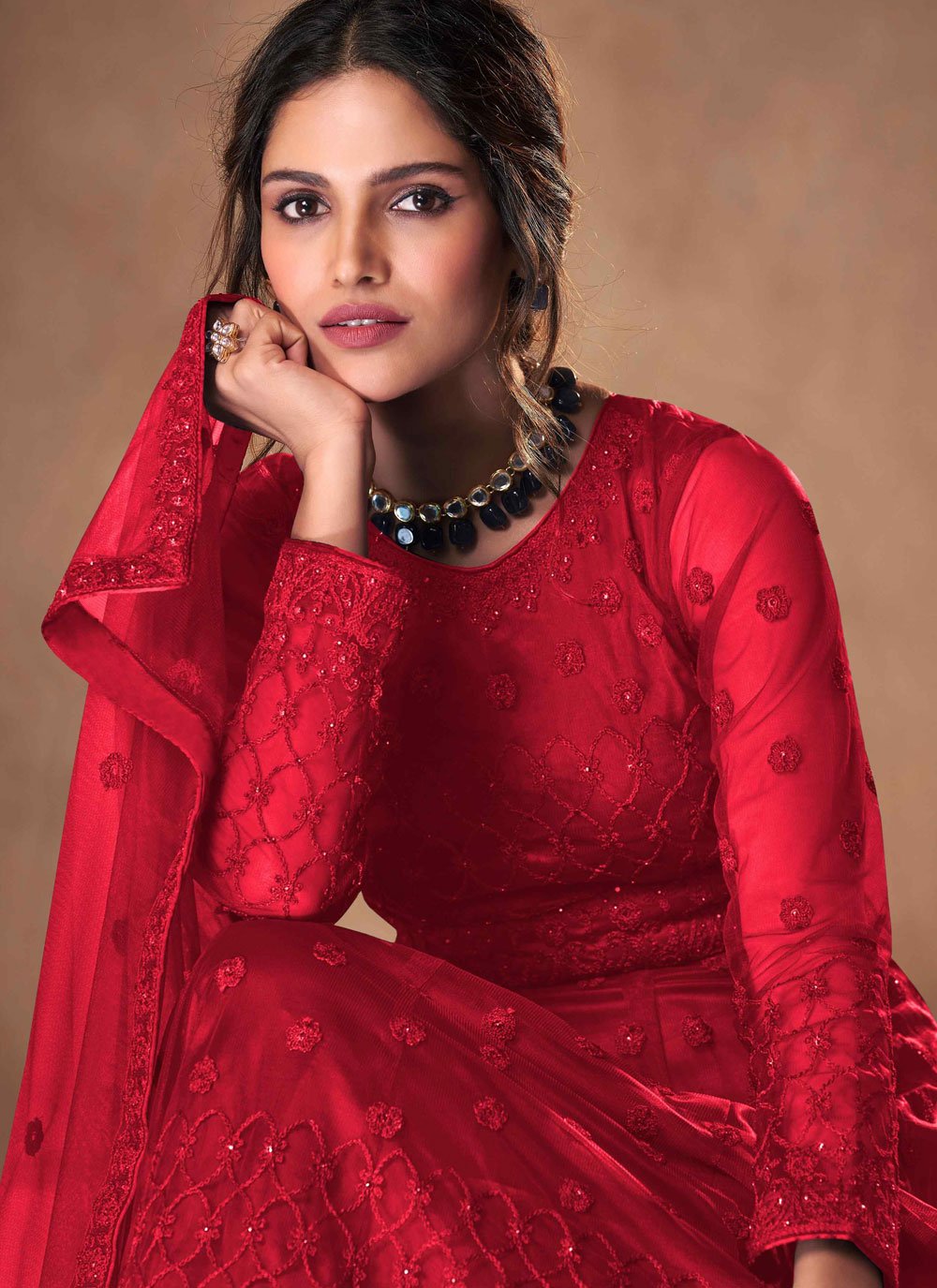 Auspicious Net Festival Designer Salwar Suit